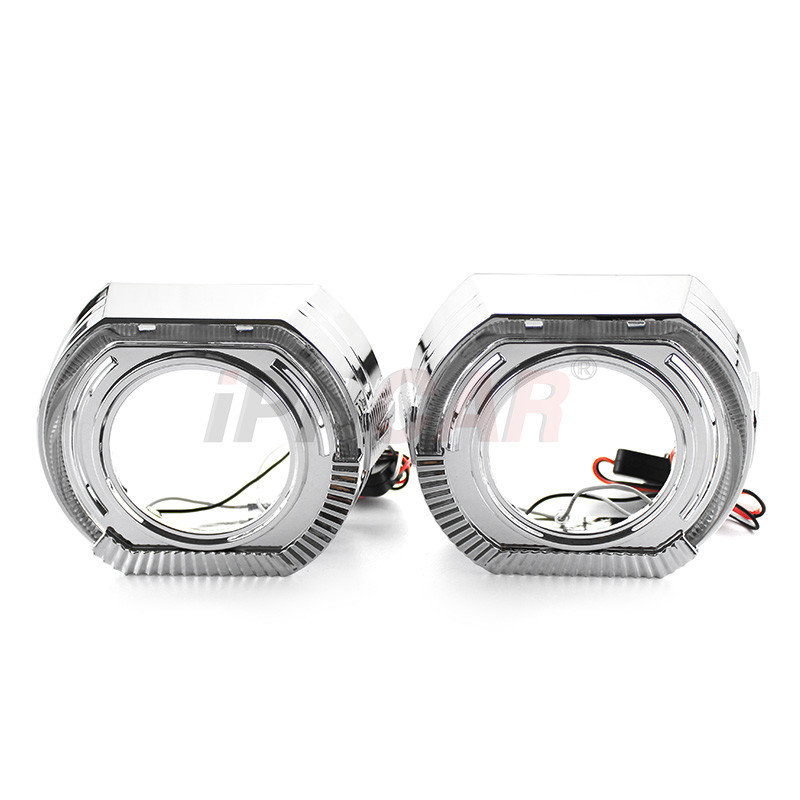 iPHCAR 3.0Inch Projector Shrouds Universal Silver Mask for 2.5Inch or 3.0Inch Projector Lens