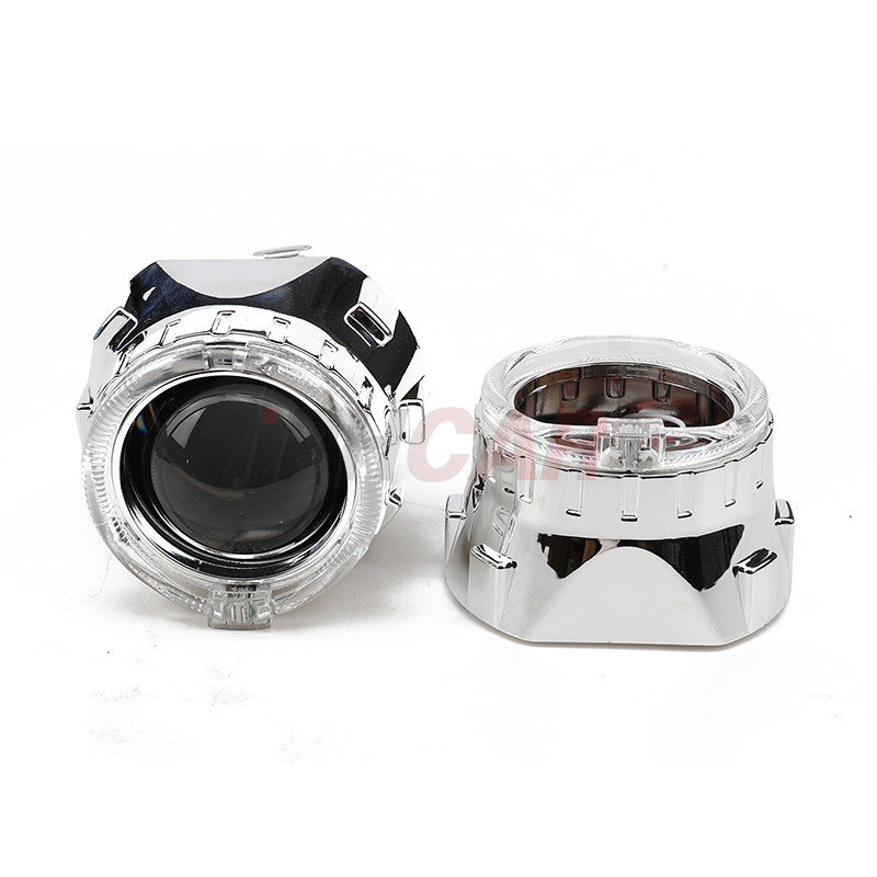 2X MINI TURBINE SIZE SHROUDS UNIVERSAL FOR HID XENON LED PROJECTOR BEZELS BLACK