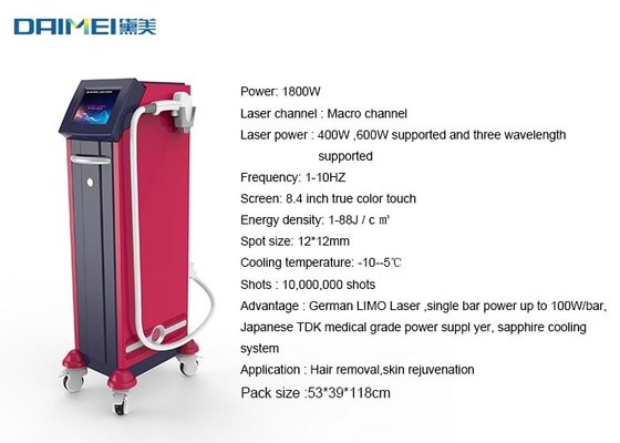 Three Wavelength Permanent Laser Hair Removal Machine 808nm 755mm 1064nm supplier
