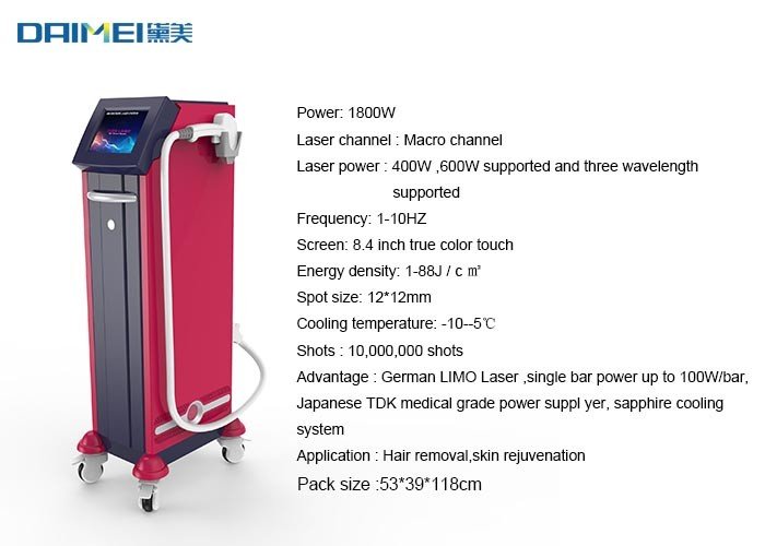 Three Wavelength Permanent Laser Hair Removal Machine 808nm 755mm 1064nm supplier