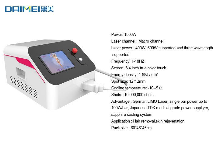 Compact Salon Laser Hair Removal Machine 808nm 755nm 1064nm Permanent Epilator supplier