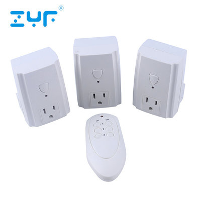 Household Wireless Remote Control Outlet 3PK 3-Outlet  5A Current Energy Saving