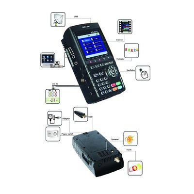 Portable HD Satlink Digital Satellite Meter With 3.5 Inch Screen USB Connector
