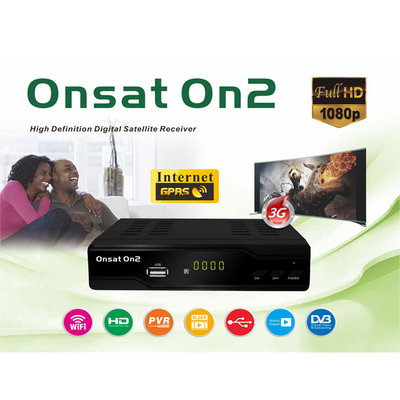 4M Flash HD Satellite Digital Receiver , Ethernet Satellite Receiver DVB-S2 ONSAT ON2