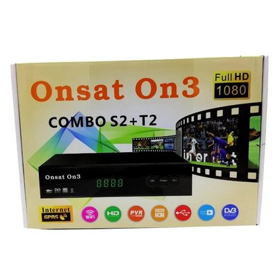 Durable Satellite Receiver Box All Channels Onsat On3 DVB-S2 DVB-T2 1 Year Warranty
