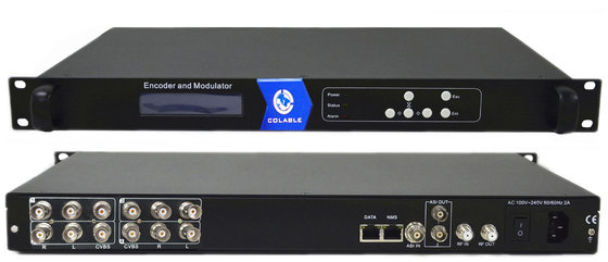 8 Port To 4 RF CVBS To DVB-C Encoder Modulator , Digital TV Video Encoder Modulator supplier