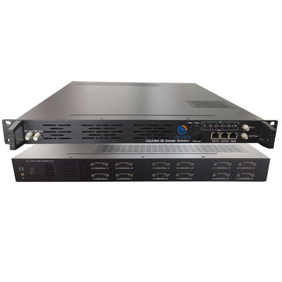 AV To RF Converter 24 CVBS To QAM DVB-C SD Encoder Modulator With Multiplexer And Scrambler supplier