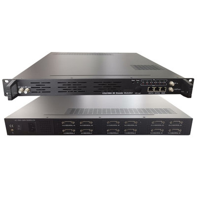 AV To RF Converter 24 CVBS To QAM DVB-C SD Encoder Modulator With Multiplexer And Scrambler supplier