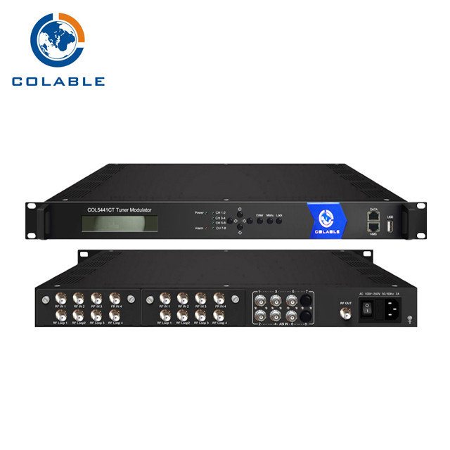 8 * DVBS DVBS2 + ASI QAM Tuner To RF Transmodulator With Scrambler Free Signal Input supplier