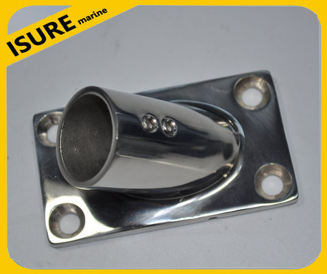 BOAT HAND RAIL FITTING 30 degrees RECTANGULAR BASE STAINLESS steel