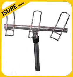 Pair of 3 Way Rod Holders - Marine 316 Stainless Steel Boat Fishing Holder