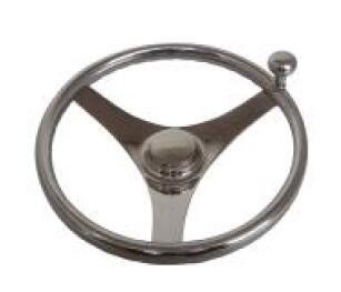 Stainless 3 Spoke Steering Wheel Finger Grips & Control Knob