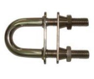 STAINLESS STEEL BOW EYE WITH AGAINST BURGLARS NUTS