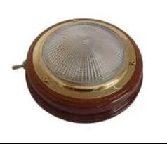Dome light Brass on Teak Boat