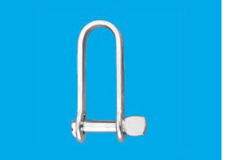STAINLESS STEEL LONG DEE SHACKLE WITH SINGLE CAPTIVE PIN