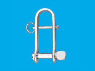 STAINLESS STEEL LONG DEE SHACKLE WITH DOUBLE CAPTIVE PIN