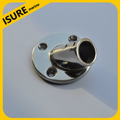Stainless Steel Round Base Boat Hand Rail 30 Degree Fitting  Tube