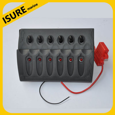 New Waterproof Black 6 Gang Marine Boat Caravan LED Switch Panel