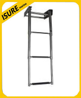 New 3-Step Under Platform Boat Boarding Ladder, Telescoping/Stainless Steel