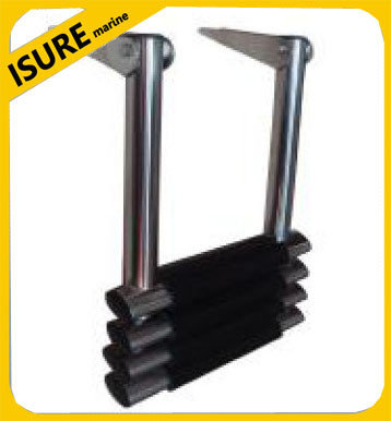 New Stainless Rails 3 Step Boat Outboard Swim Platform Ladder Telescoping Ladder