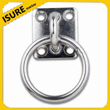 Square eye plate with ring stainless steel