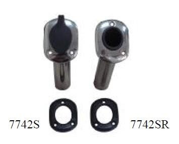 Stainless Steel Boat Fishing Rod Holder With Black Plastic Cap