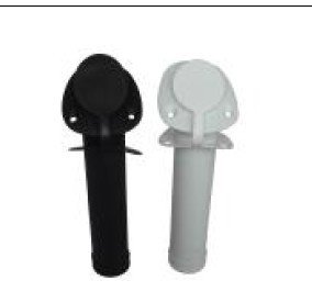 White/Black Boat Rod Holder Nylon Flush Mount Rod Holder/ U.V Plastic Cap