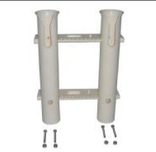 Durable White Boat Plastic Rod Holder 2 Tube Fishing Plastic Rod Holder Rack