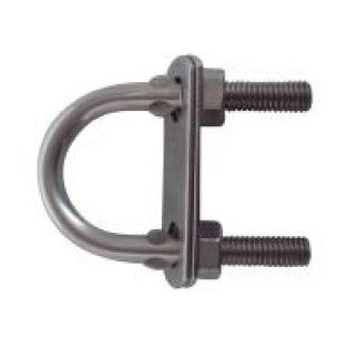 POLISHED STAINLESS BOAT STERN U-BOLT BOW EYE