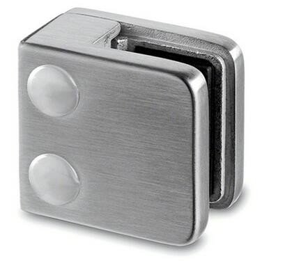 Stainless Steel Square Glass Clamp  Flat Mount