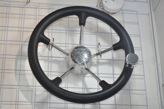 Newly5 Spoke Stainless Steel Boat Marine Steering Wheel With Black PU Foam