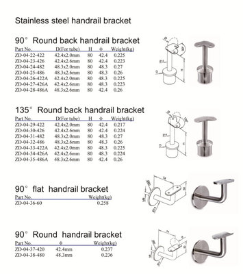 stainless steel handrail bracket/handrail bracket used for building hardware/SS handrail bracket