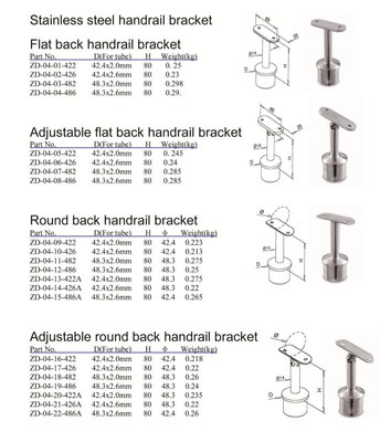 stainless steel handrail bracket/handrail bracket used for building hardware/SS handrail bracket