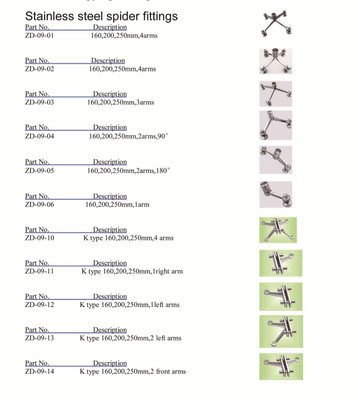 Stainless steel spider fittings/spider fittings that used for building hardware/spider fittings