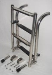 Marine Folding Stainless Steel Boat Ladder - Undermount Platform Mount Telescoping