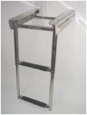 Marine Folding Stainless Steel Boat Ladder - Undermount Platform Mount Telescoping