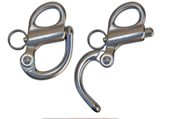 PAIR OF 316 STAINLESS STEEL FIXED SNAP SHACKLE