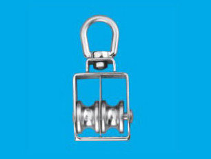 swivel eye pulley with flat  shoulder and double wheels