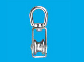 STAINLESS STEEL SWIVEL EYE PULLEY WITH FLAT SHOULDER AND SINGLE WHEEL