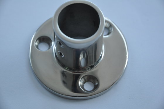 ISURE MARINE Boat Hand Rail Fitting 90 Degree 1'' Round Stanchion Base Marine Stainless Steel