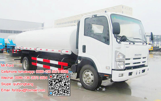 Isuzu elf  white color 700p water bowser truck 10000L powerful engine 190hp