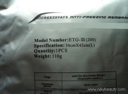 Cryo Antifreeze Membrane Pad For Cryolipolysis Fat Freeze Slimming Machine