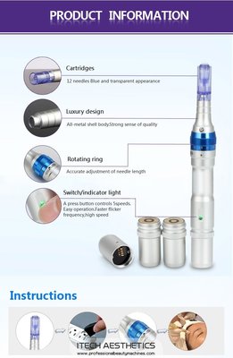 Automatic Mirco Needle Derma Pen Stamp For Acne Scar Removal 12 Needles