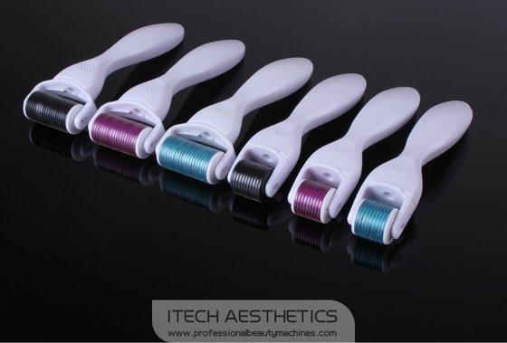 Derma Roller Home Roller White Handle , Microneedle Skin Roller 1200 Needles