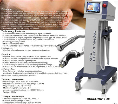 Micro Needle RF Fractional Skin Resurfacing Machine , Acne Scar Removal Machine