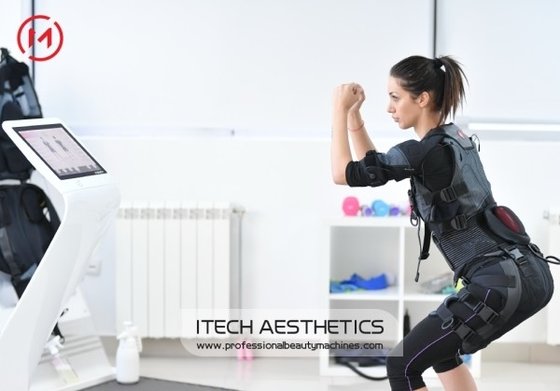 Black Electric Pulse Muscle Stimulator Body Shaping Ems Fitting Fitness Suit