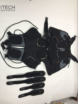 Black Electric Pulse Muscle Stimulator Body Shaping EMS Fitting Fitness Suit