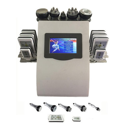 Portable 6 In 1 Cavi - lipo Ultrasound Cavitation Machine 40K Cavitation RF Multipolar Tripolar Vacuum Laser