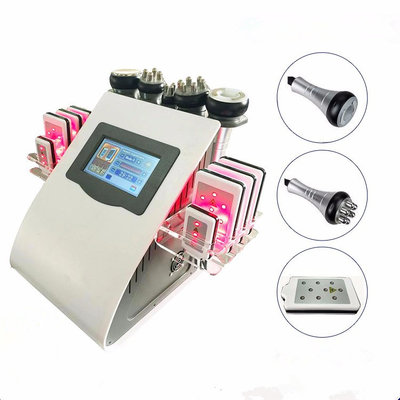 Portable 6 In 1 Cavi - lipo Ultrasound Cavitation Machine 40K Cavitation RF Multipolar Tripolar Vacuum Laser