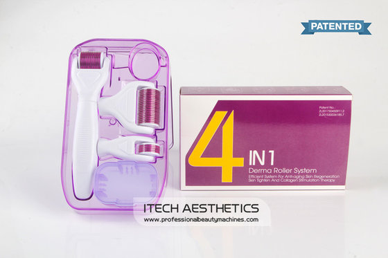 4 In 1 Microneedle Derma Roller For Wrinkle Removal Anti - Puffiness Scar Removal
